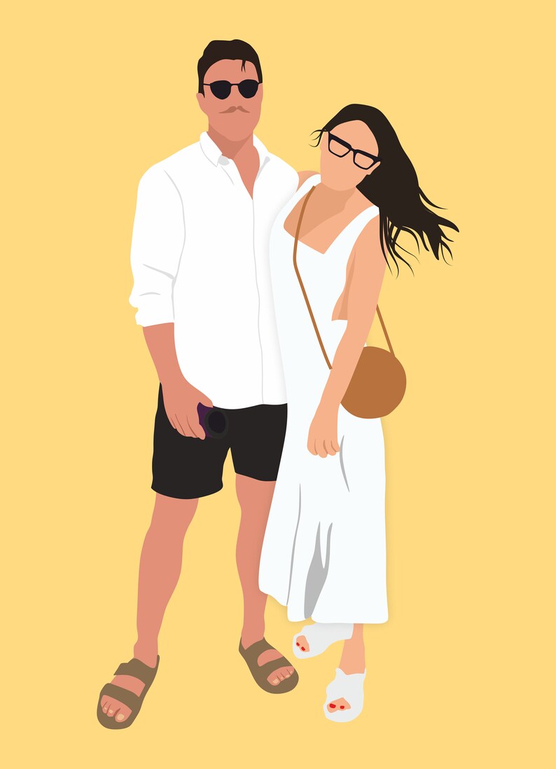 Custom Minimalist Digital Portrait Faceless Illustration Art - Etsy