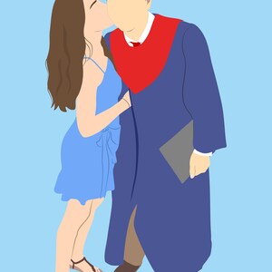 Senior. Graduation Gift. Custom Minimalist Portrait. Faceless Digital ...