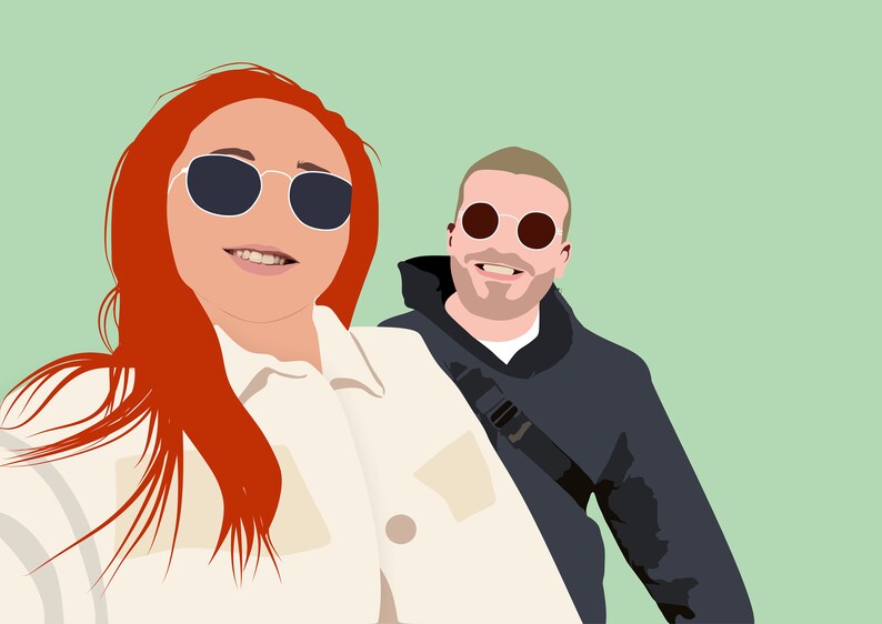 Custom Minimalist Digital Portrait Faceless Illustration Art - Etsy