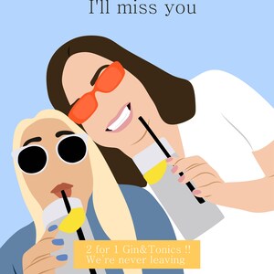 Best Friends Faceless Portrait, BFF Portrait From Photo, Minimal ...