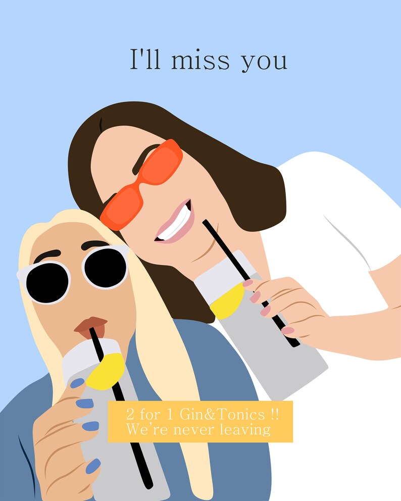 Best Friends Faceless Portrait BFF Portrait From Photo | Etsy