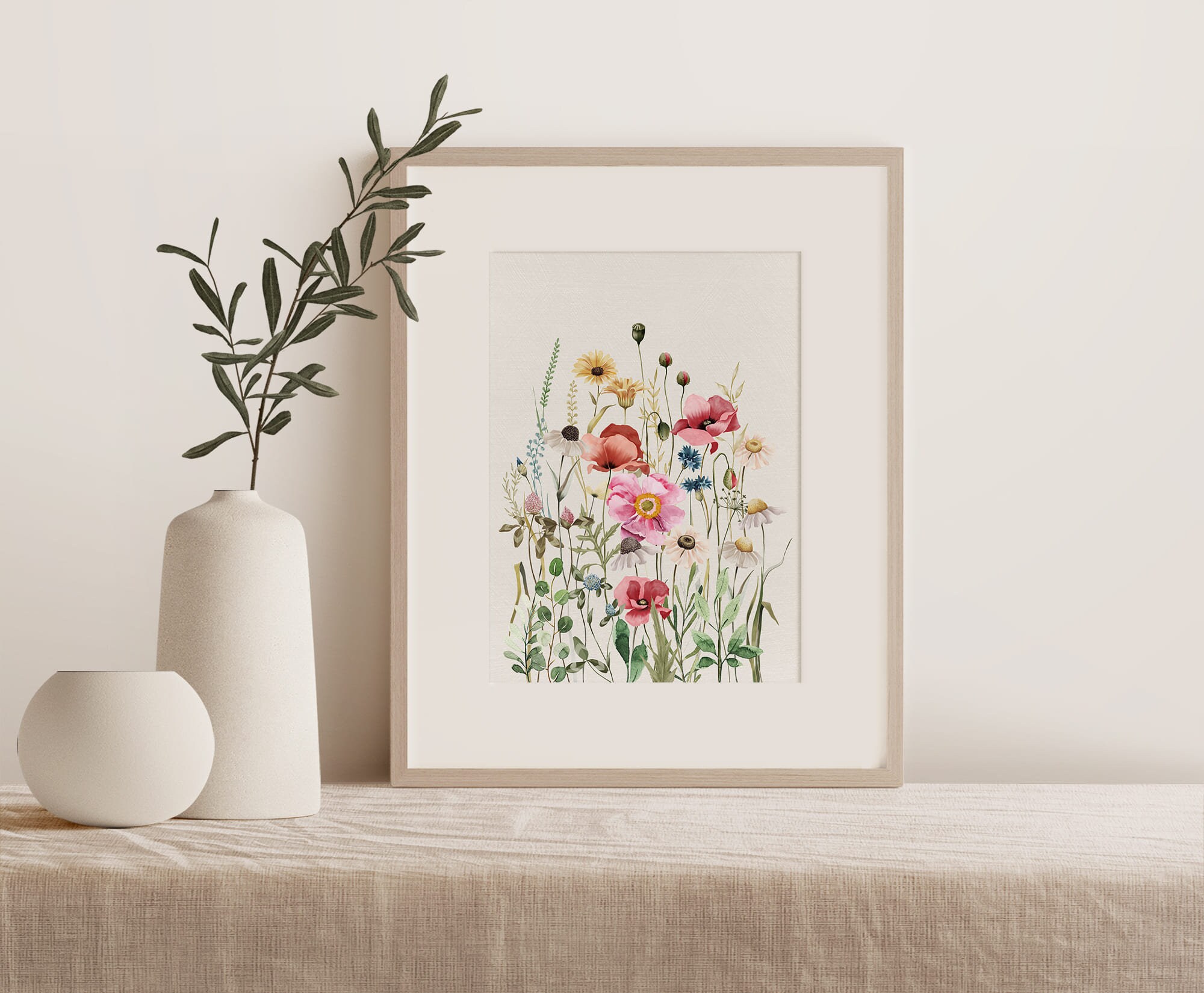 Wildflower Print Floral Instant Art Wildflower Wall Art | Etsy