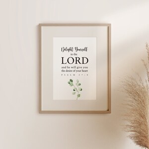 Psalm 37:4 Bible Verse Wall Art, Delight Yourself in the Lord ...