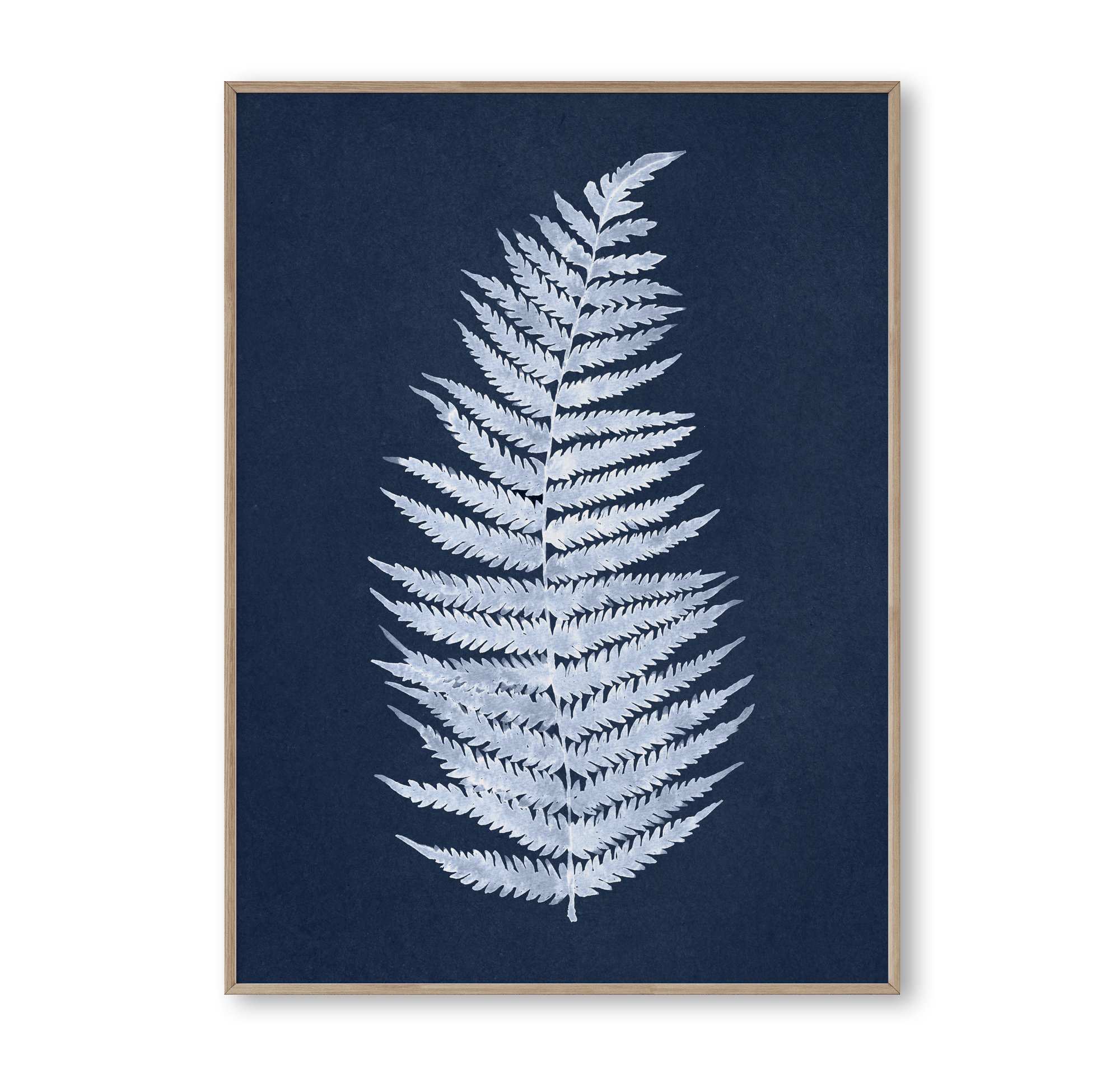 Fern Prints Set of 3 prints Botanical Wall Art Navy | Etsy