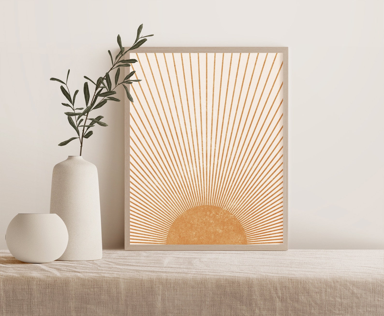 Abstract Boho Rising Sun Print Sun Rays Print Sunset Wall - Etsy