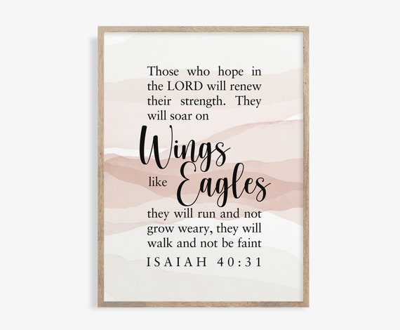 Isaiah 40:31 Printable Scripture Poster Bible Verse Wall Art | Etsy