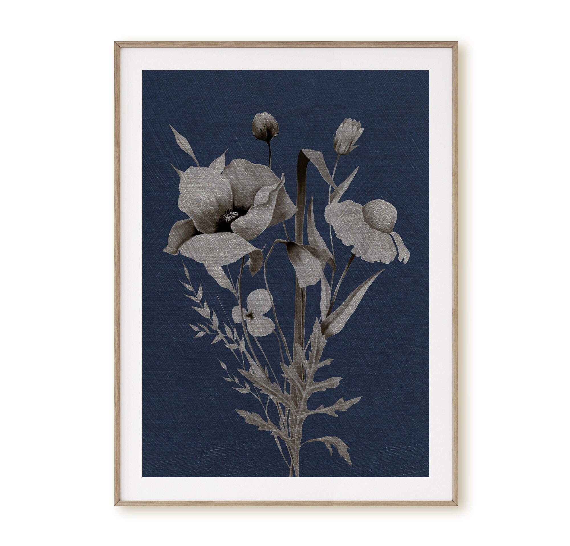 Printable Art Botanical Print set of 3 Gray Beige | Etsy