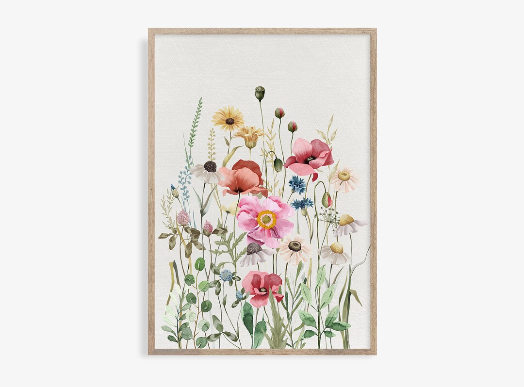 Wildflower Print, Floral Instant Art, Wildflower Wall Art, Printable ...