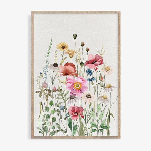 Wildflower Print Floral Instant Art Wildflower Wall Art | Etsy