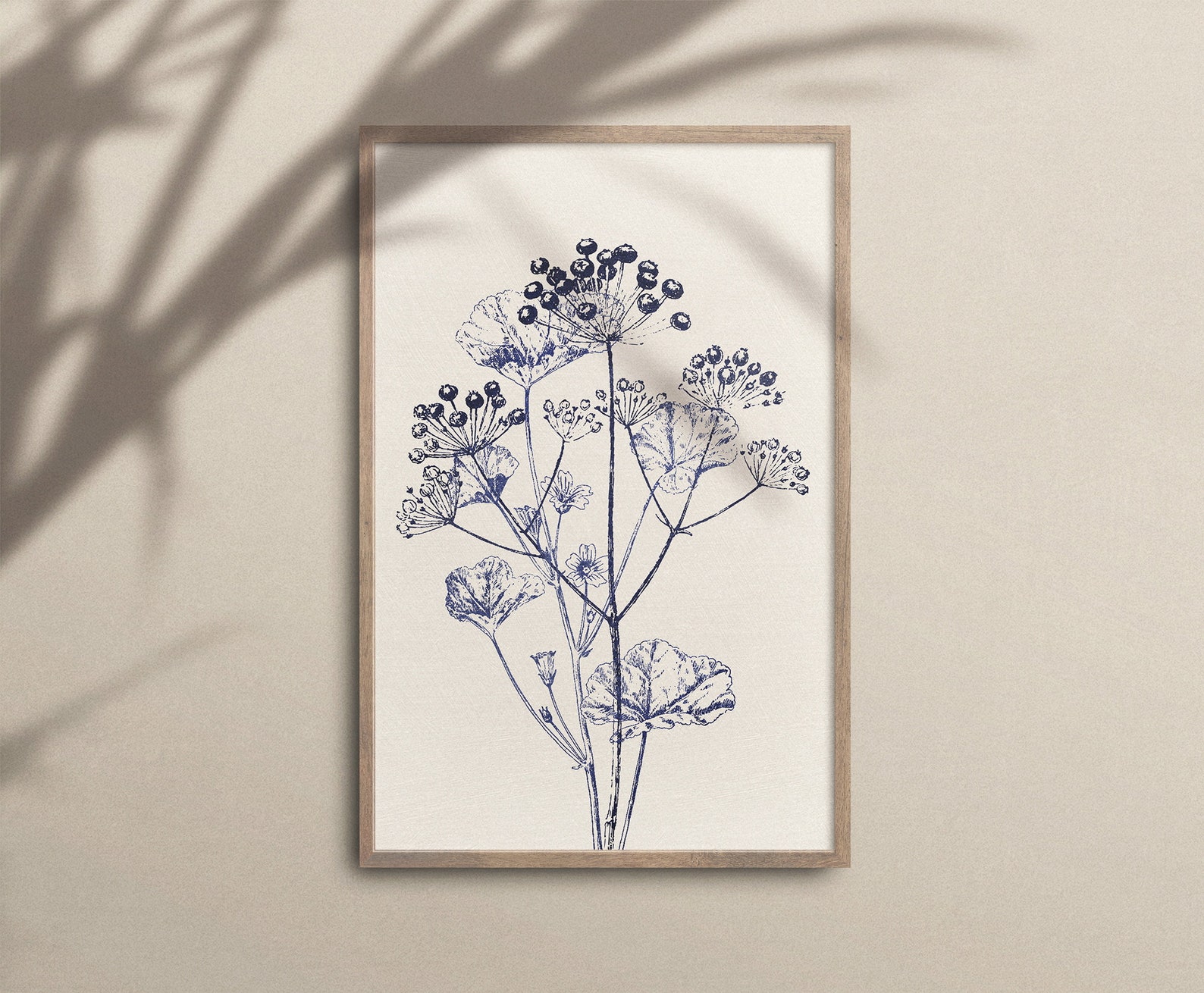 Set of 2 Navy Blue Botanical Prints Indigo Blue Watercolor - Etsy