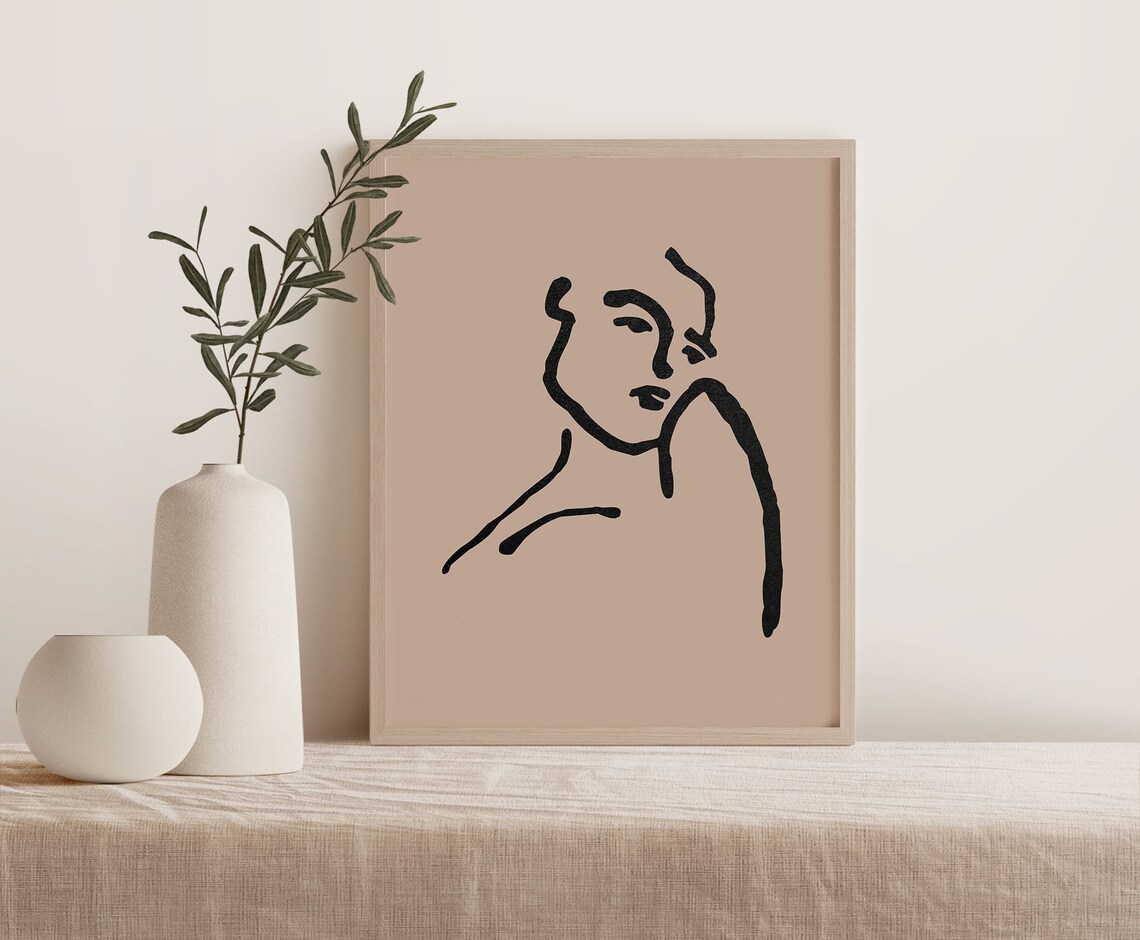Woman Line Art Print Modern Art Feminine Wall Art - Etsy