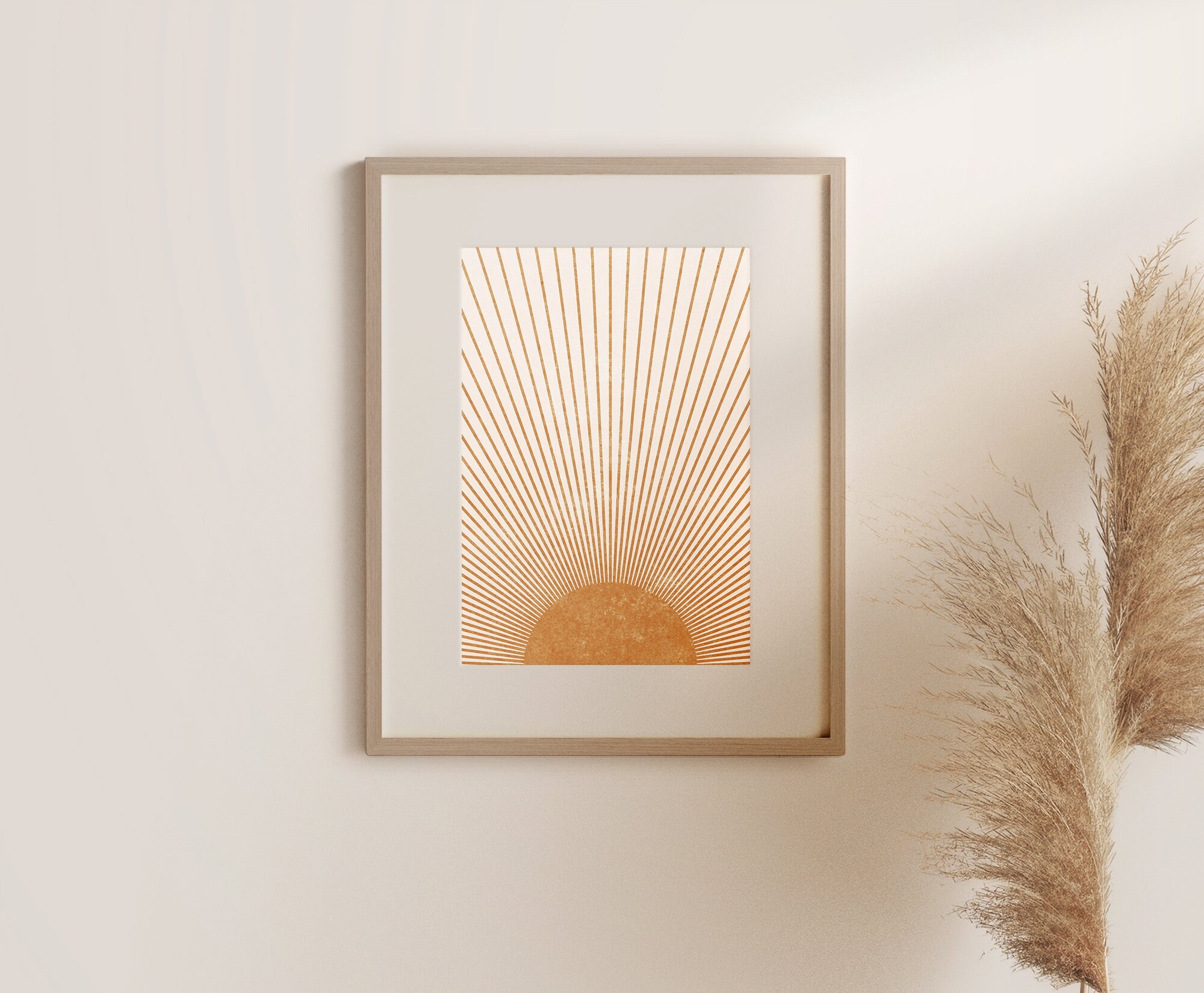 Abstract Boho Rising Sun Print Sun Rays Print Sunset Wall - Etsy