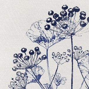 Set of 2 Navy Blue Botanical Prints, Indigo Blue Watercolor Printable ...