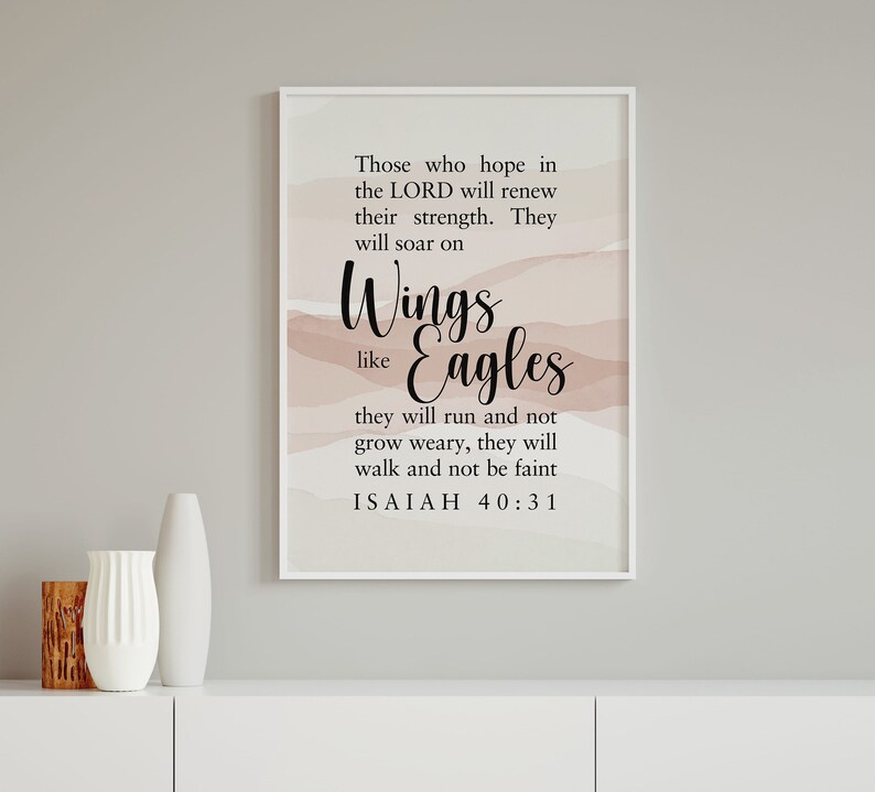 Isaiah 40:31 Printable Scripture Poster Bible Verse Wall Art | Etsy