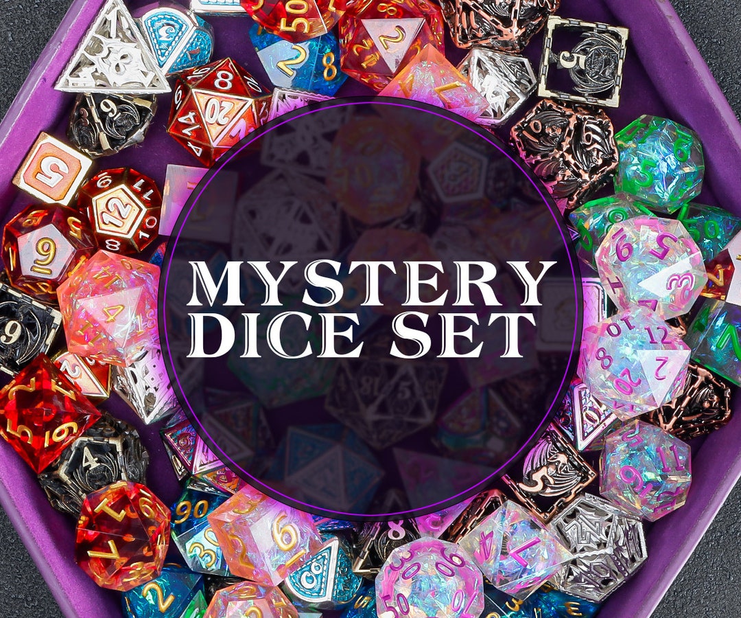 Mystery Dnd Metal Dice - Resin Dice Set - Blind Bags - Mystery Dice Set ...