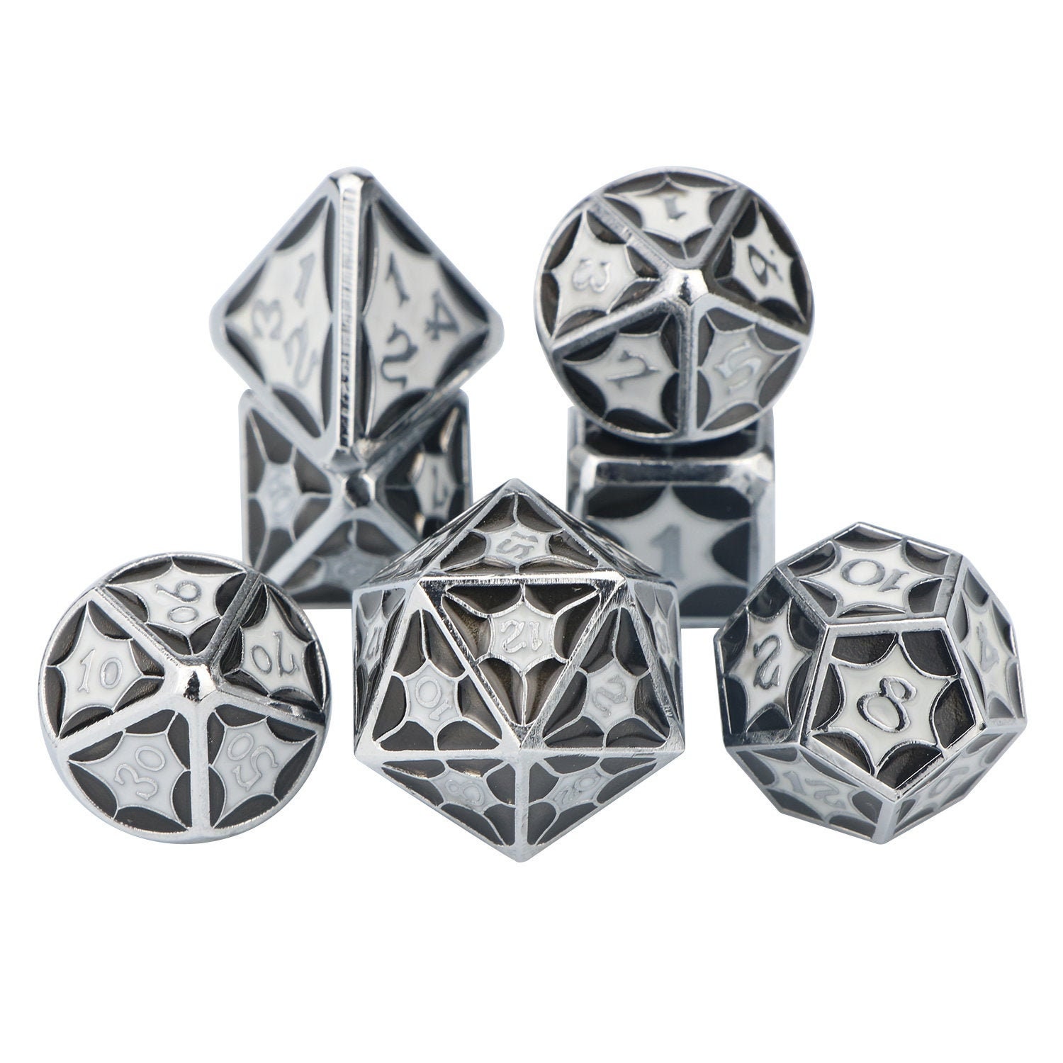 7 Board Game Set of D4 D6 D8 D10 D12 D20 for DND Dice Glitter ...