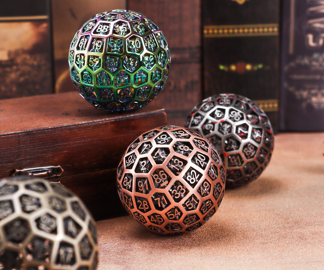 D100 Hollow Dice Metal DND Dice Set D&D Dice Set - Etsy