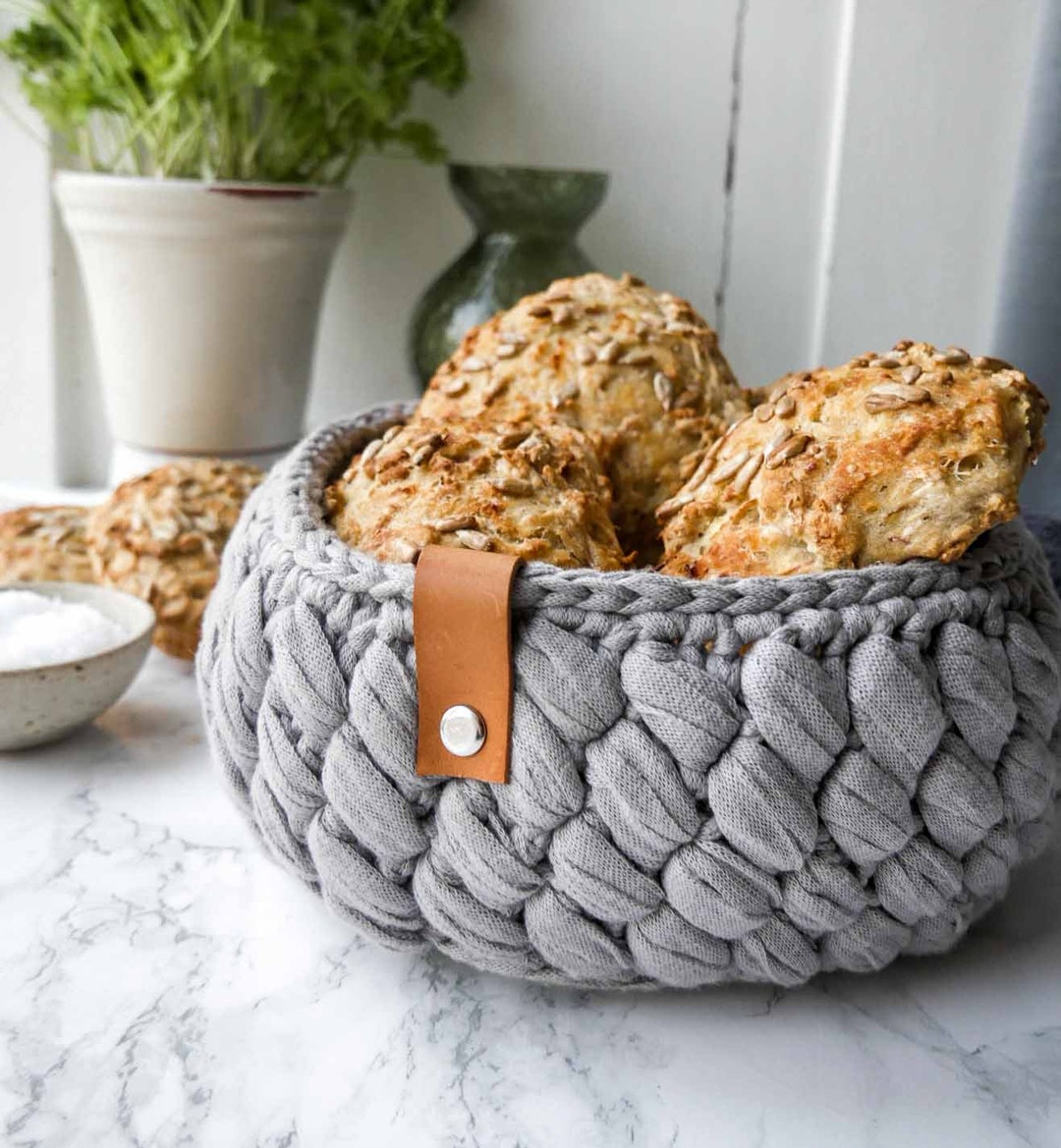 Crochet Bread Basket – Pattern With Bobble Look - Etsy