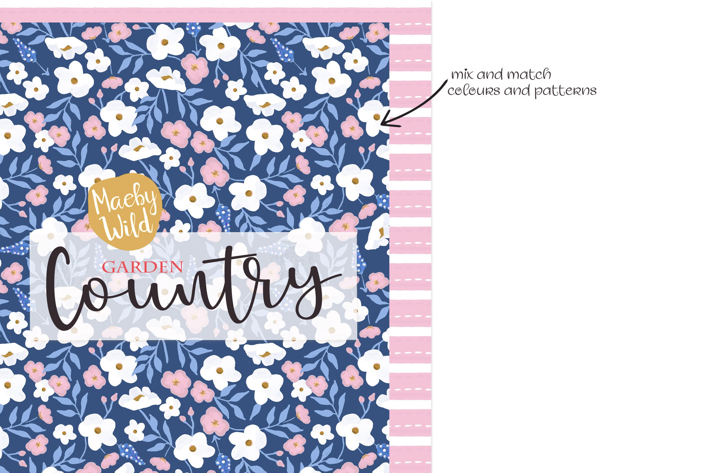 Garden Country Digital Seamless Pattern Paper - Flower Pattern Scrap ...