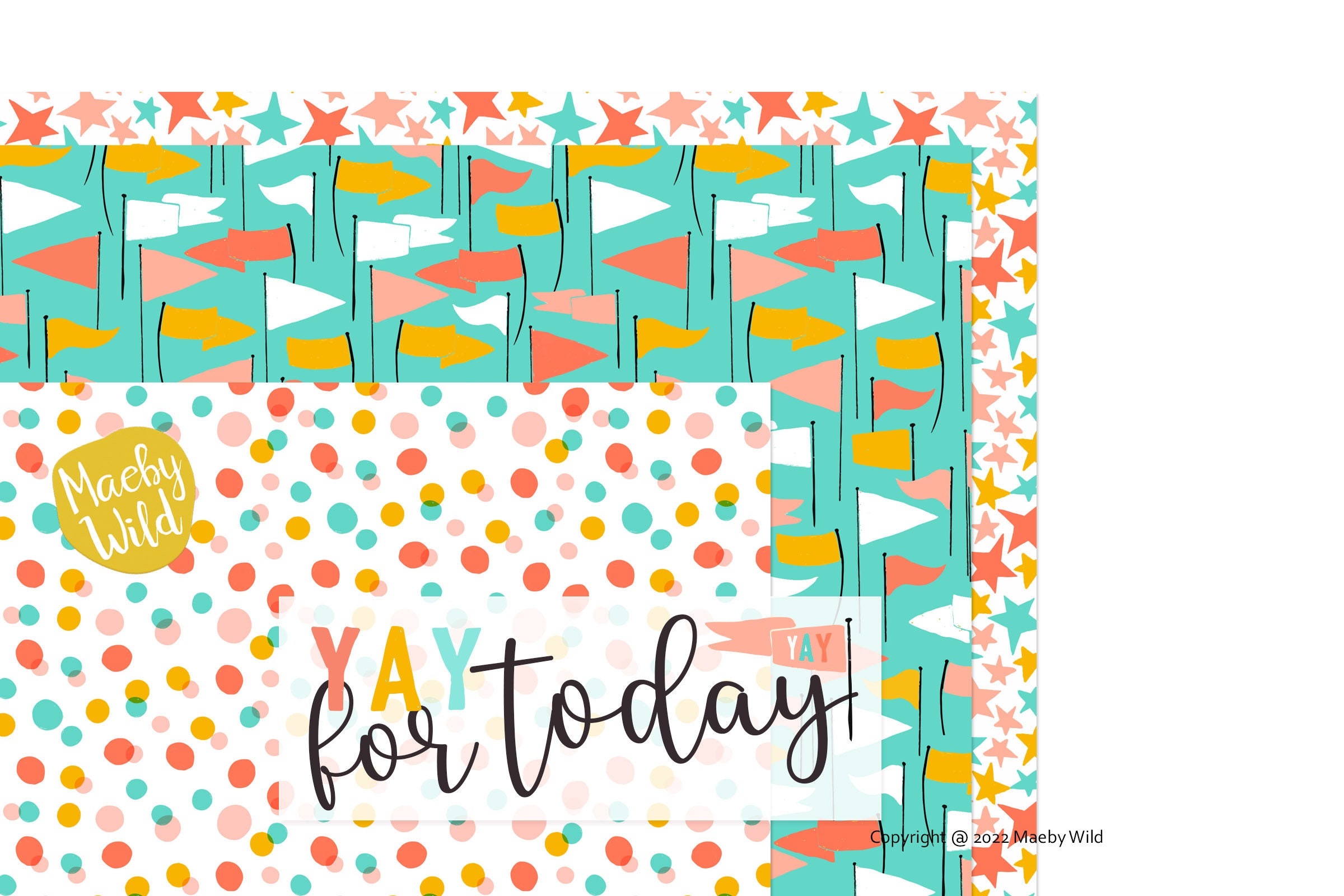 Celebration Digital Seamless Pattern Paper - Flag and Banner Pattern ...