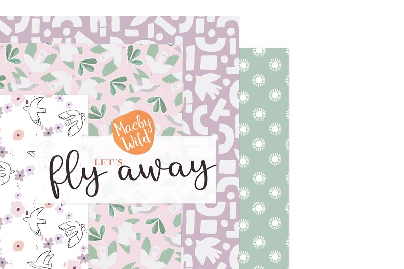 Boho Line Illustration Digital Seamless Pattern Paper - Bohemian Floral ...