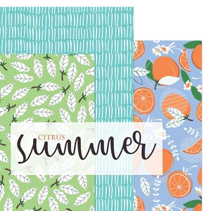 Citrus Summer Digital Seamless Pattern Paper Oranges and - Etsy