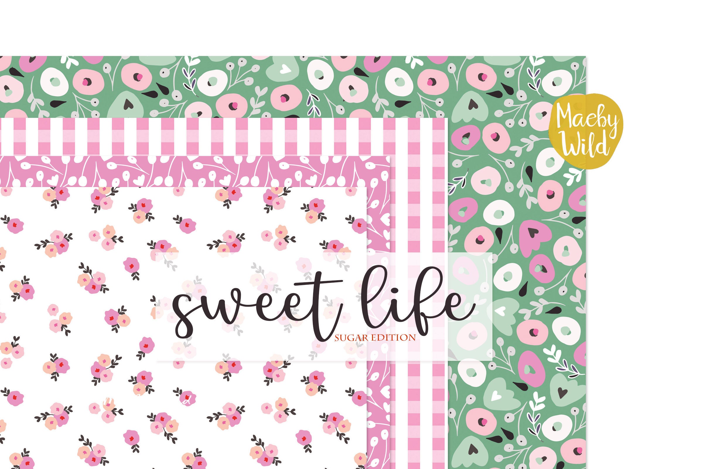 Sweet Life SUGAR Digital Seamless Pattern Paper Love - Etsy