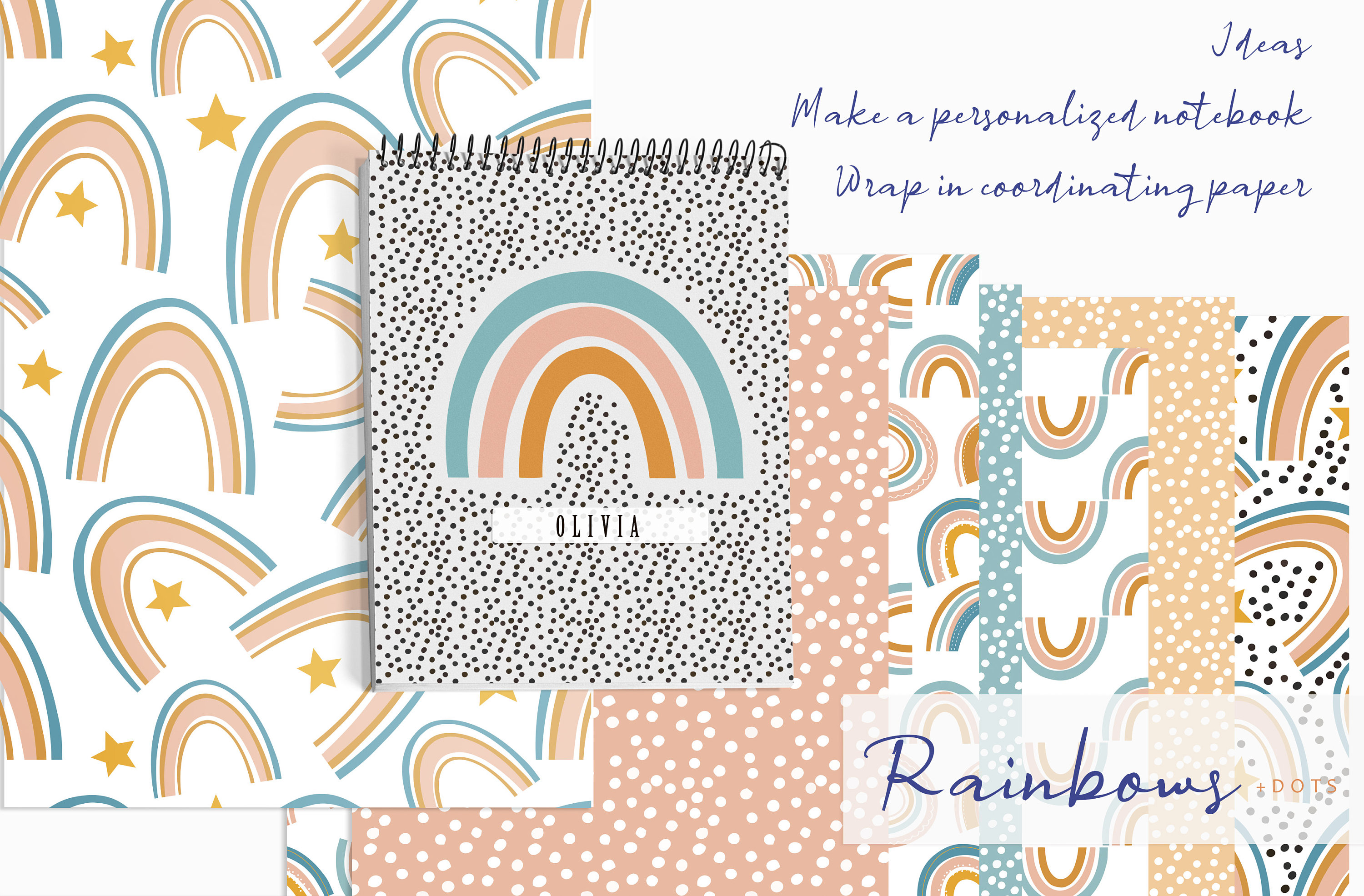 Rainbow Seamless Pattern for Digital Scrap Book Paper - Etsy