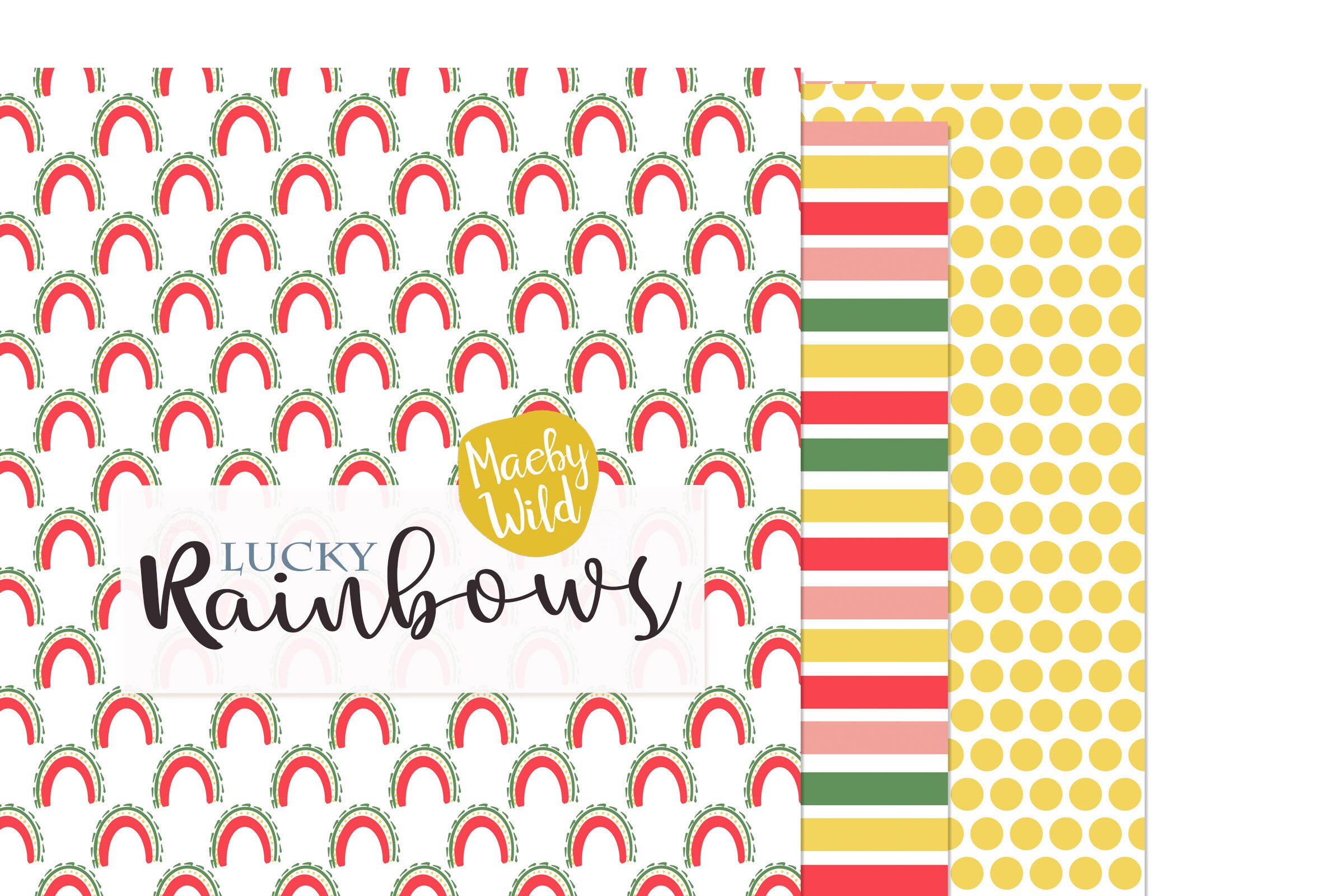 Good Luck Digital Seamless Paper Lucky Four Leaf Clover and - Etsy