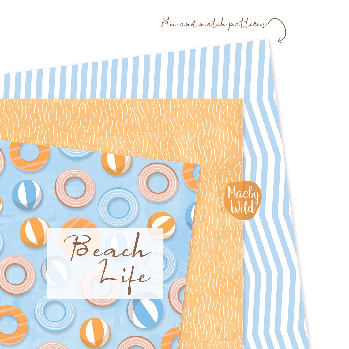 Swimming Babes Watercolor Digital Seamless Pattern Paper | Etsy