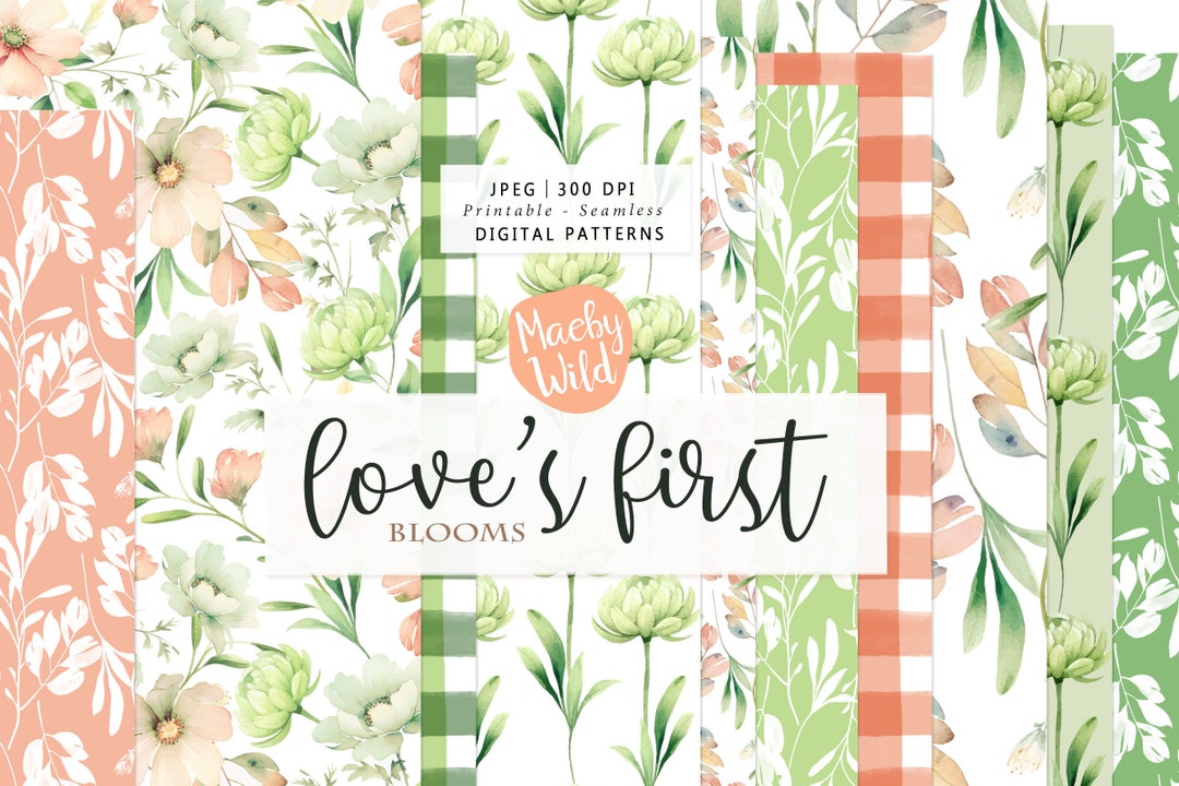 Watercolor Spring Flower Seamless Pattern Paper - Wedding Flowers ...