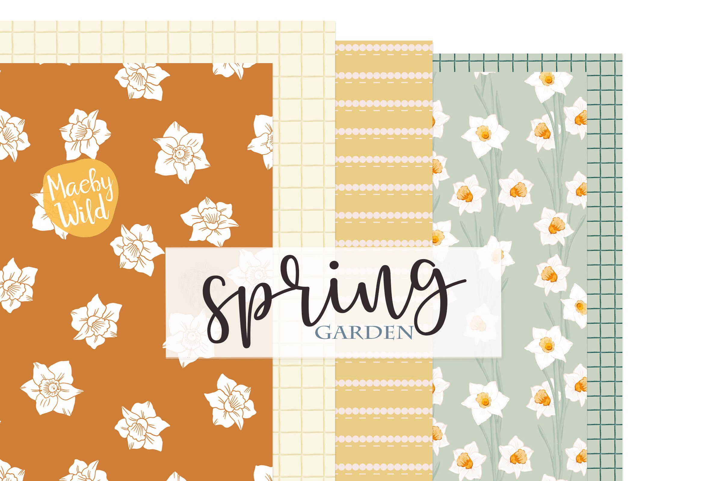 Spring Garden Digital Seamless Pattern Paper - Floral Easter Pattern ...