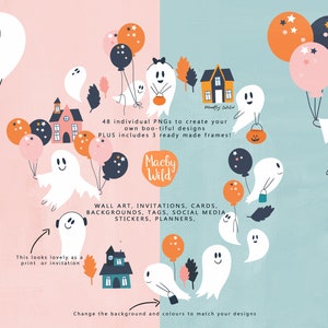 Boo Street Ghost Halloween Clipart, Illustrated Haunted Houses, Party ...