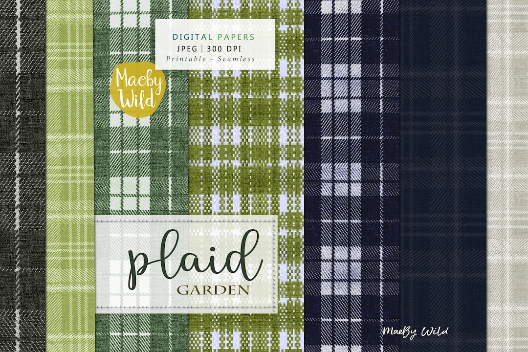 Plaid Seamless Digital Pattern Paper - Tartan Background - Scrap Paper ...