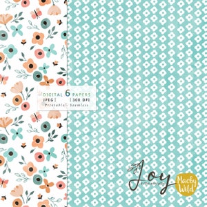 Digital Seamless Pattern Paper - Background - Scrap Paper - Printable ...