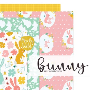 Bunny Garden Hop Digital Seamless Pattern Paper - Easter Rabbit Pattern ...