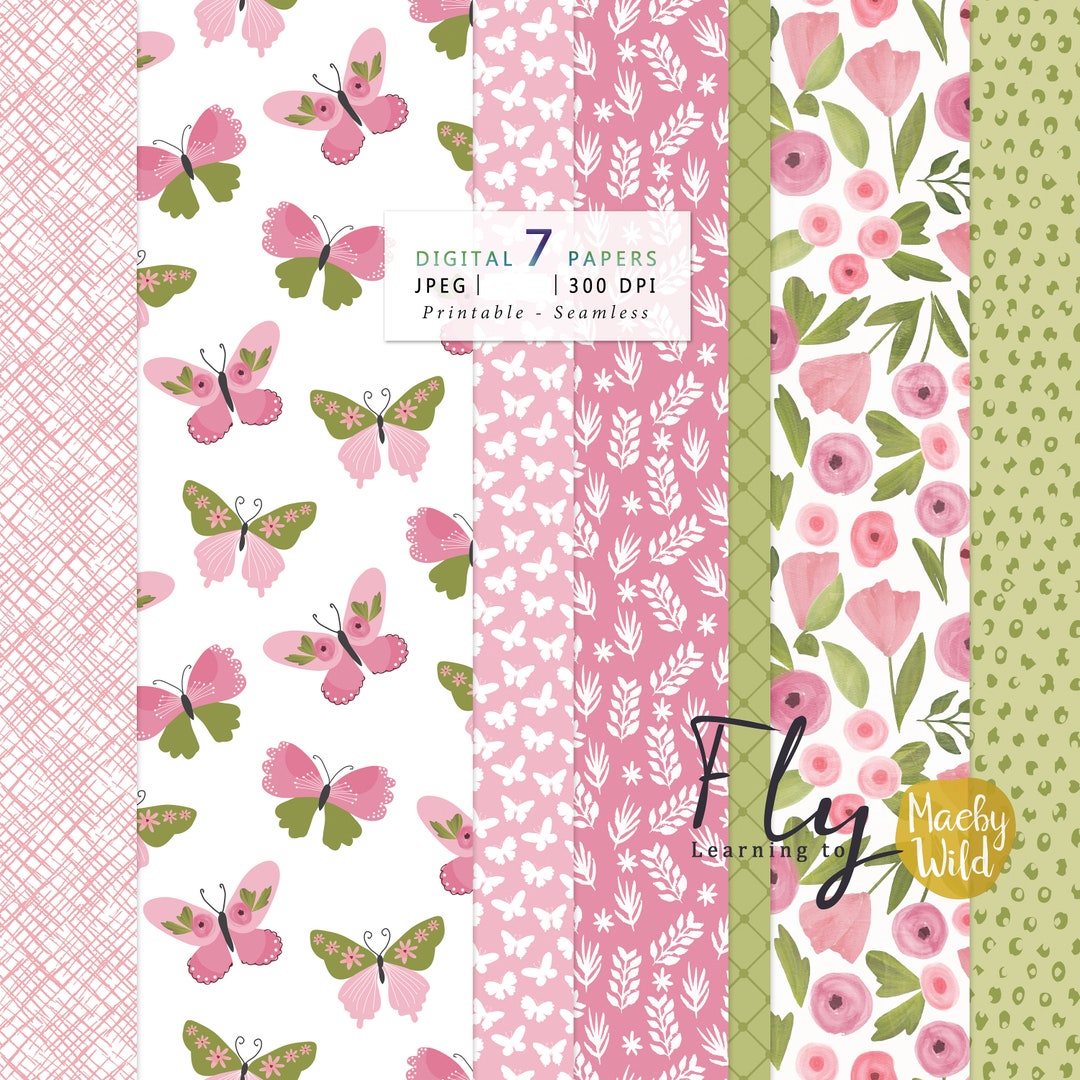 Butterfly Digital Seamless Pattern Paper - Background - Scrap Paper ...