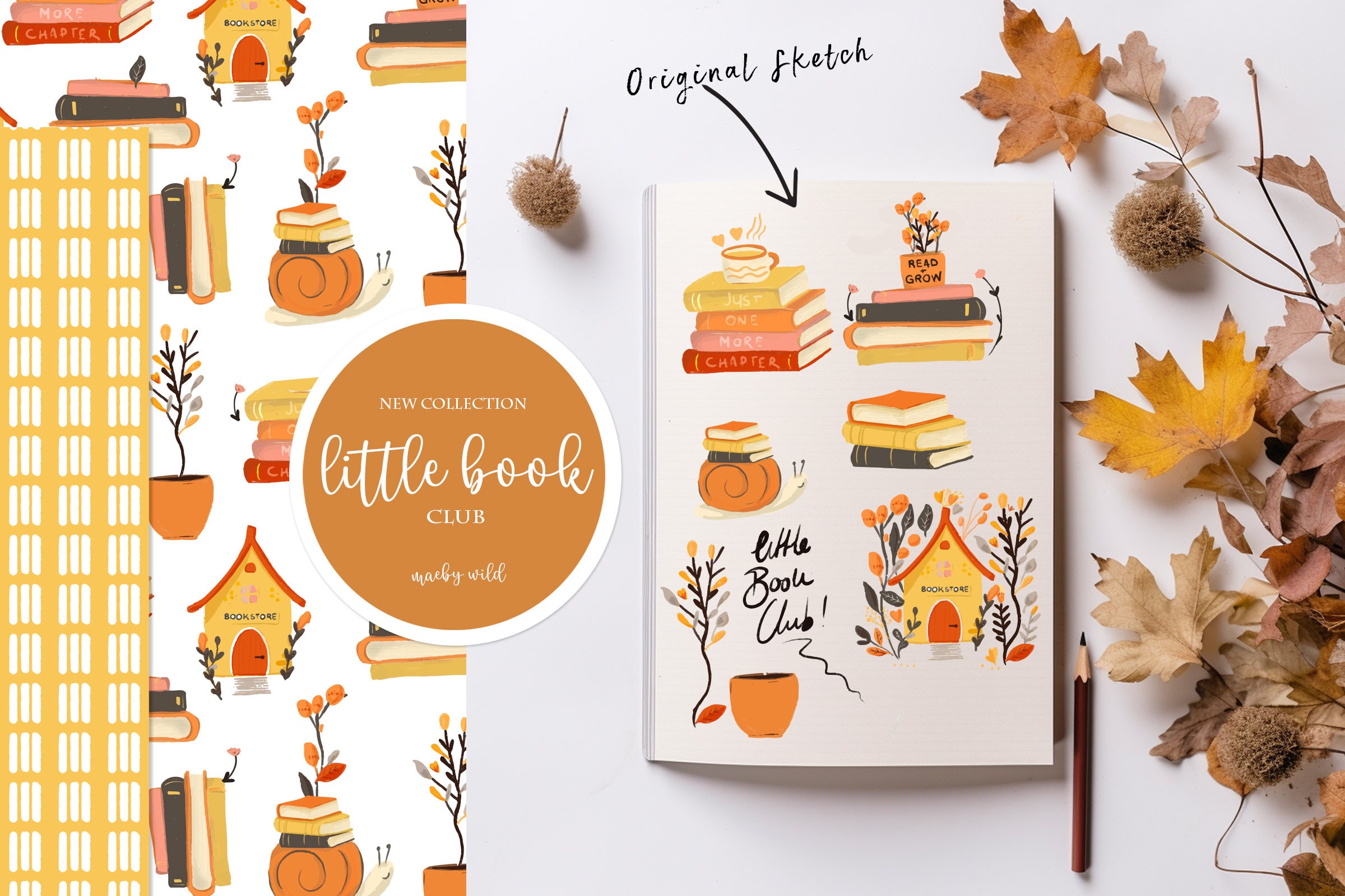 Reading, Book Store, Books, Seamless Pattern Paper - Digital Scrap ...