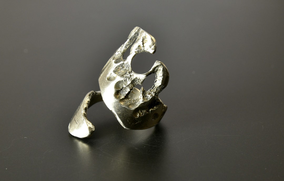 Full Finger Statement Ring, Long Large Ring, Cracked Ring, Wide, Large ...