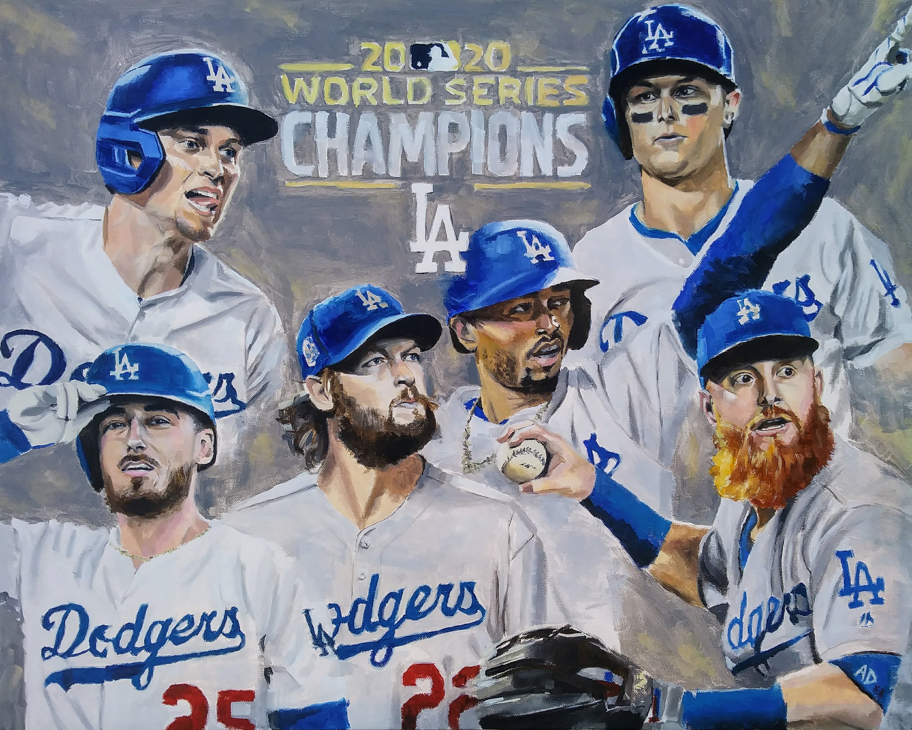 12x18 Inch LA Dodgers 2020 World Series Oil Painting Print - Etsy