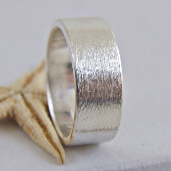 Brushed Silver Ring - Etsy