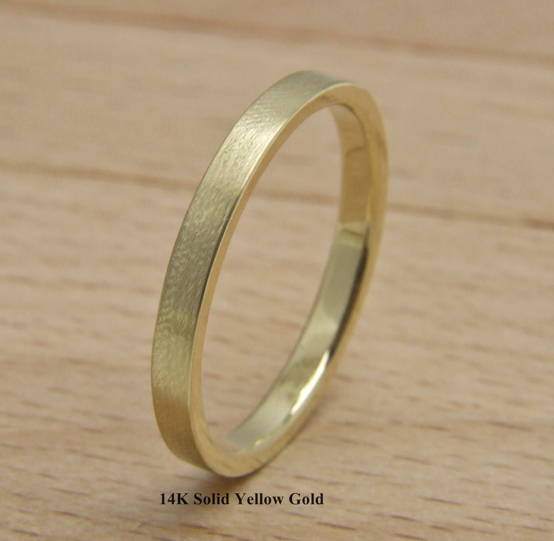 2mm 14K oro sólido oro amarillo oro 1.25 mm de espesor oro | Etsy