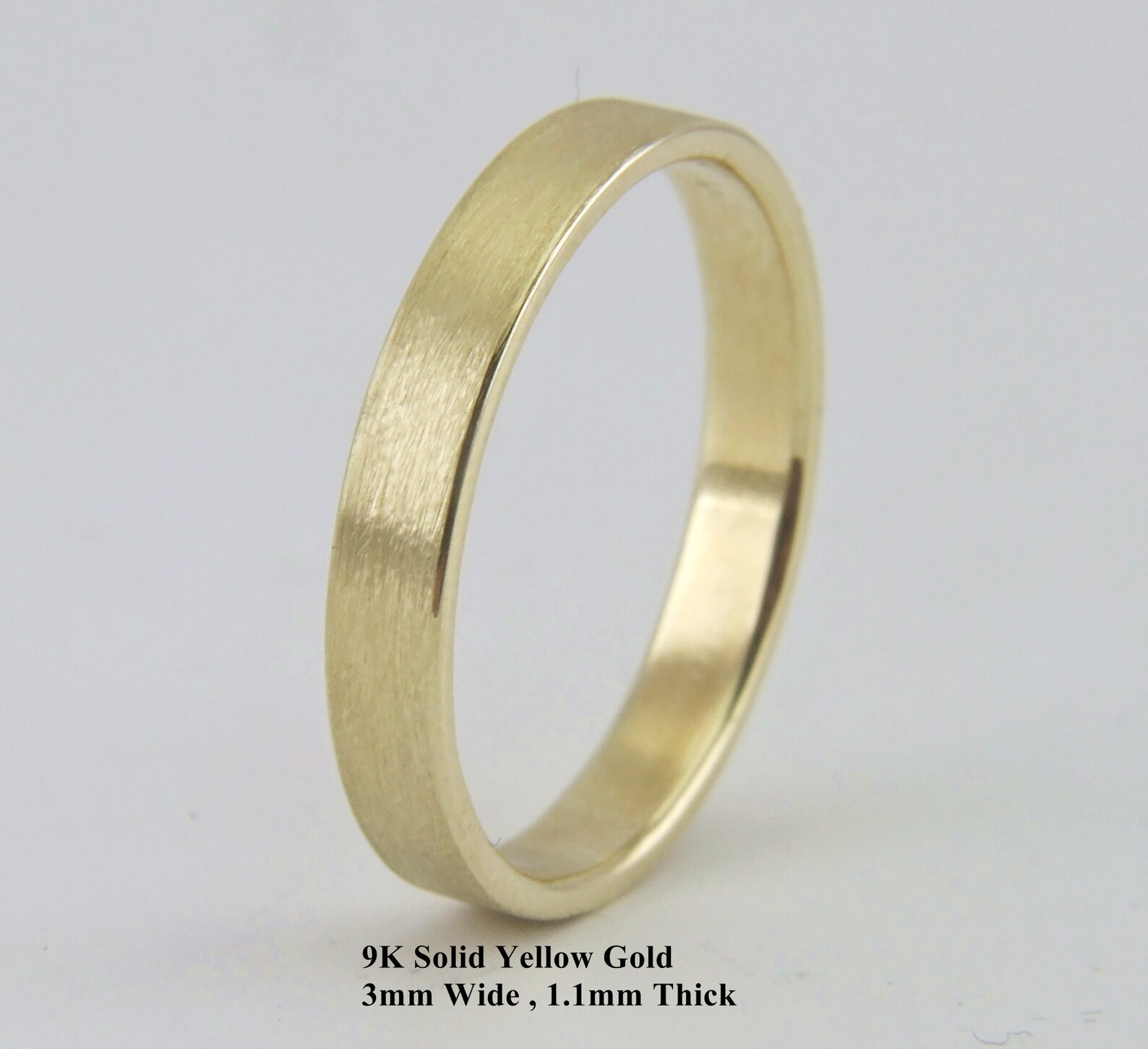 3mm10k Solid Gold Yellow Gold 1.1mm Thicksolid Gold | Etsy