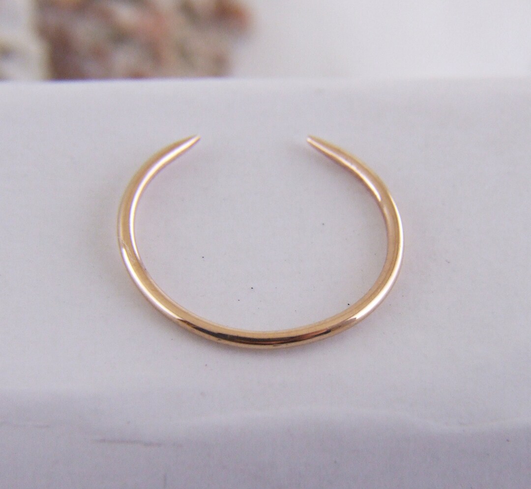 Solid 14K Rose Gold Open Gap Wedding Bandstack Gold Ring - Etsy