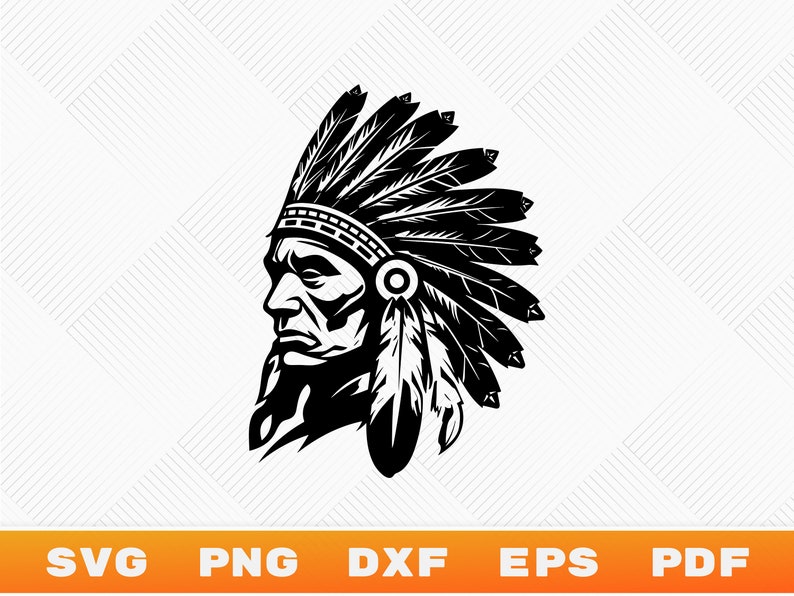 Indian Chief Svg, Native American Svg, Indian Headdress Svg, American ...