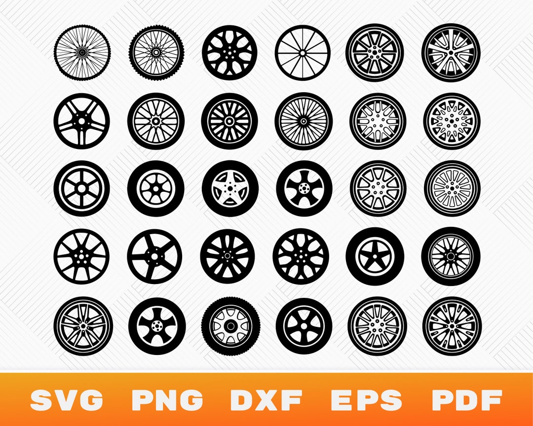 Wheel SVG, Tire Svg, Car Wheel Png, Tires Clipart, Alloy Wheels Cut ...