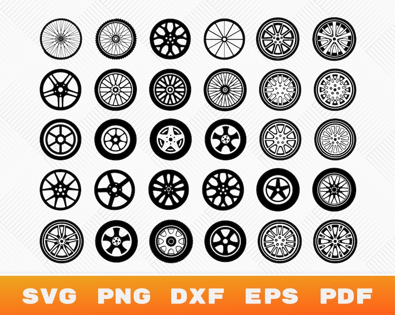 Wheel SVG, Tire Svg, Car Wheel Png, Tires Clipart, Alloy Wheels Cut ...