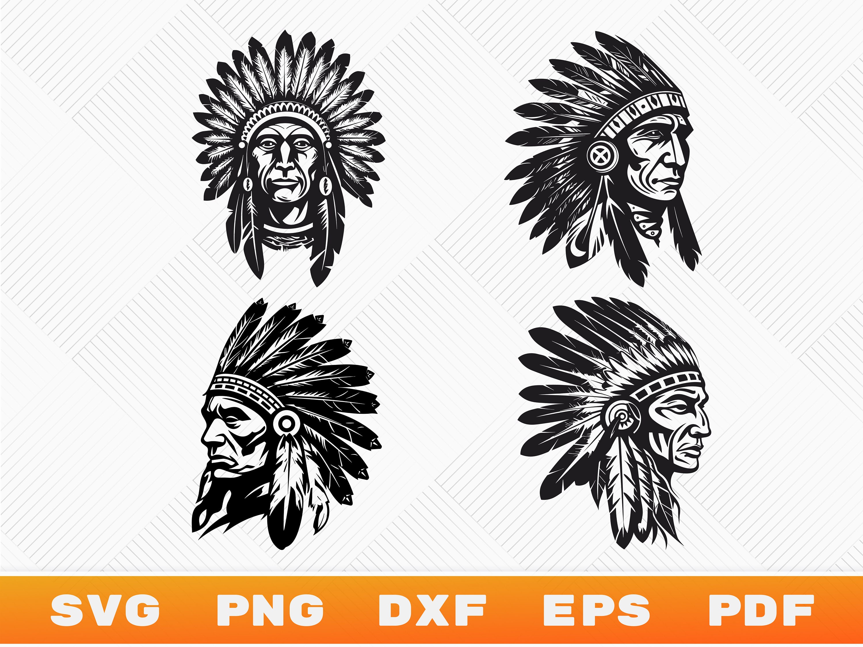 Indian Chief SVG, Native American, Indian Headdress, American Indian ...
