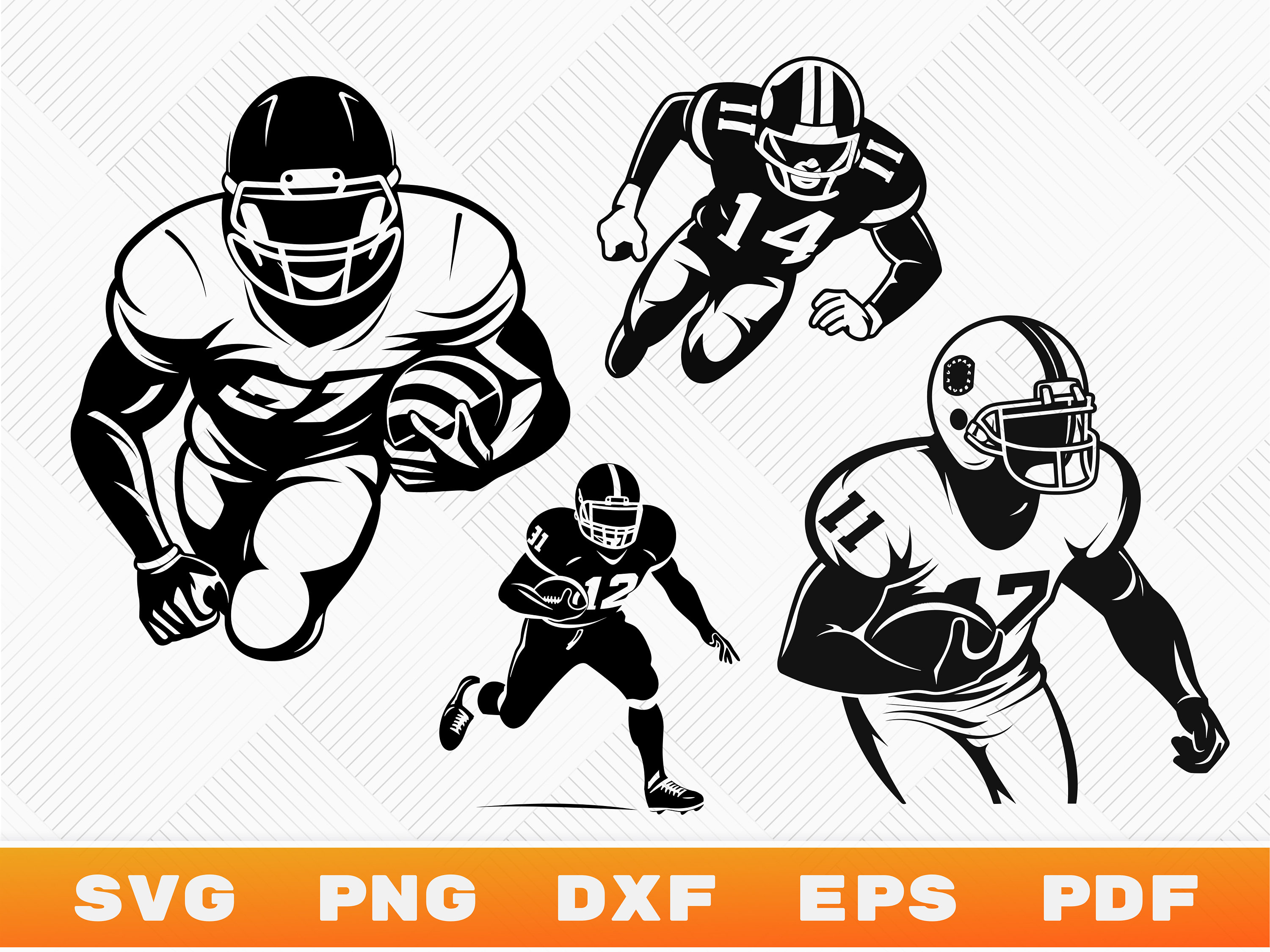 American Football Player Svg Football Player Png Football - Etsy