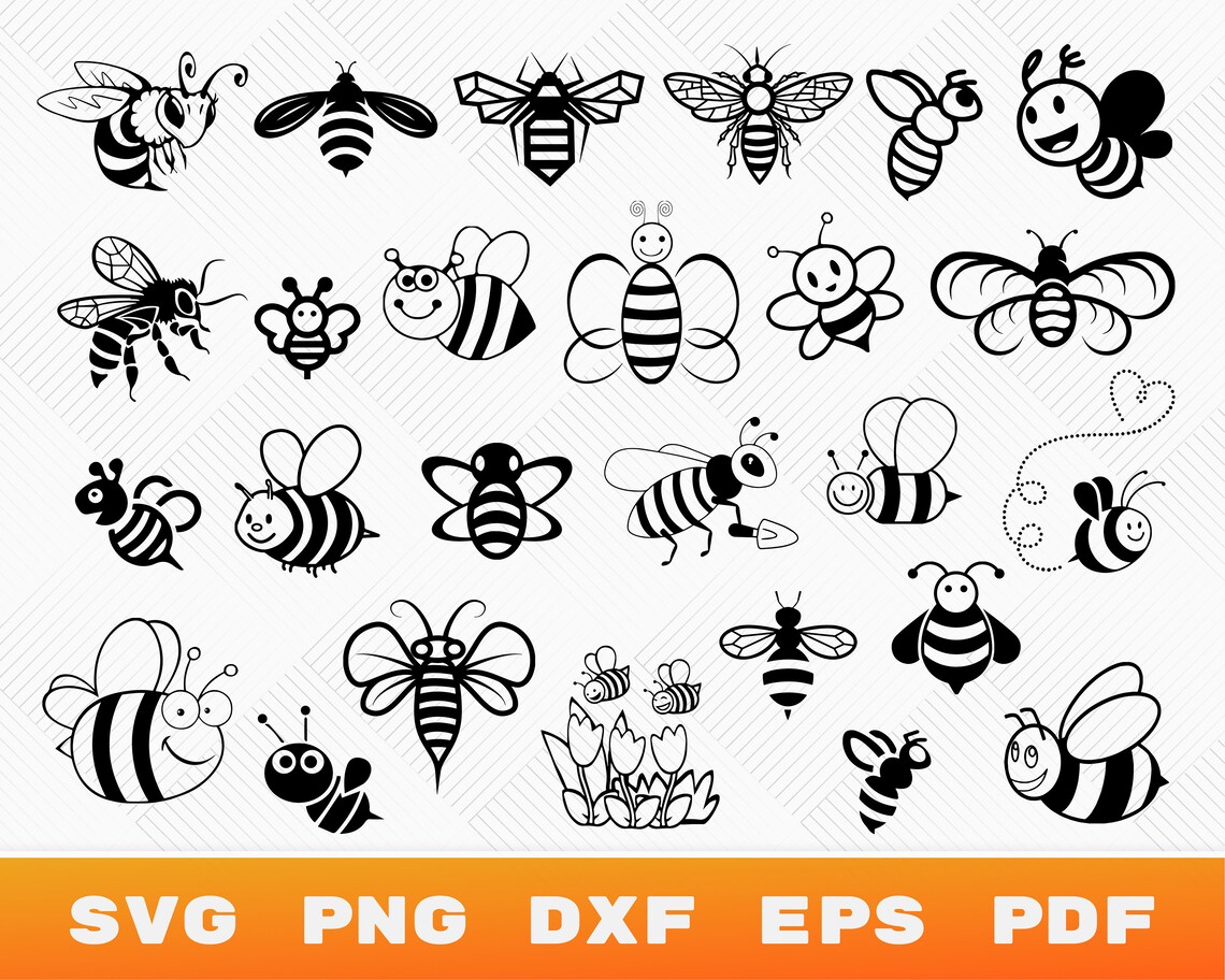 Bee SVG Bee Clipart Honey Bee Svg Queen Bee Svg Bee Cut - Etsy